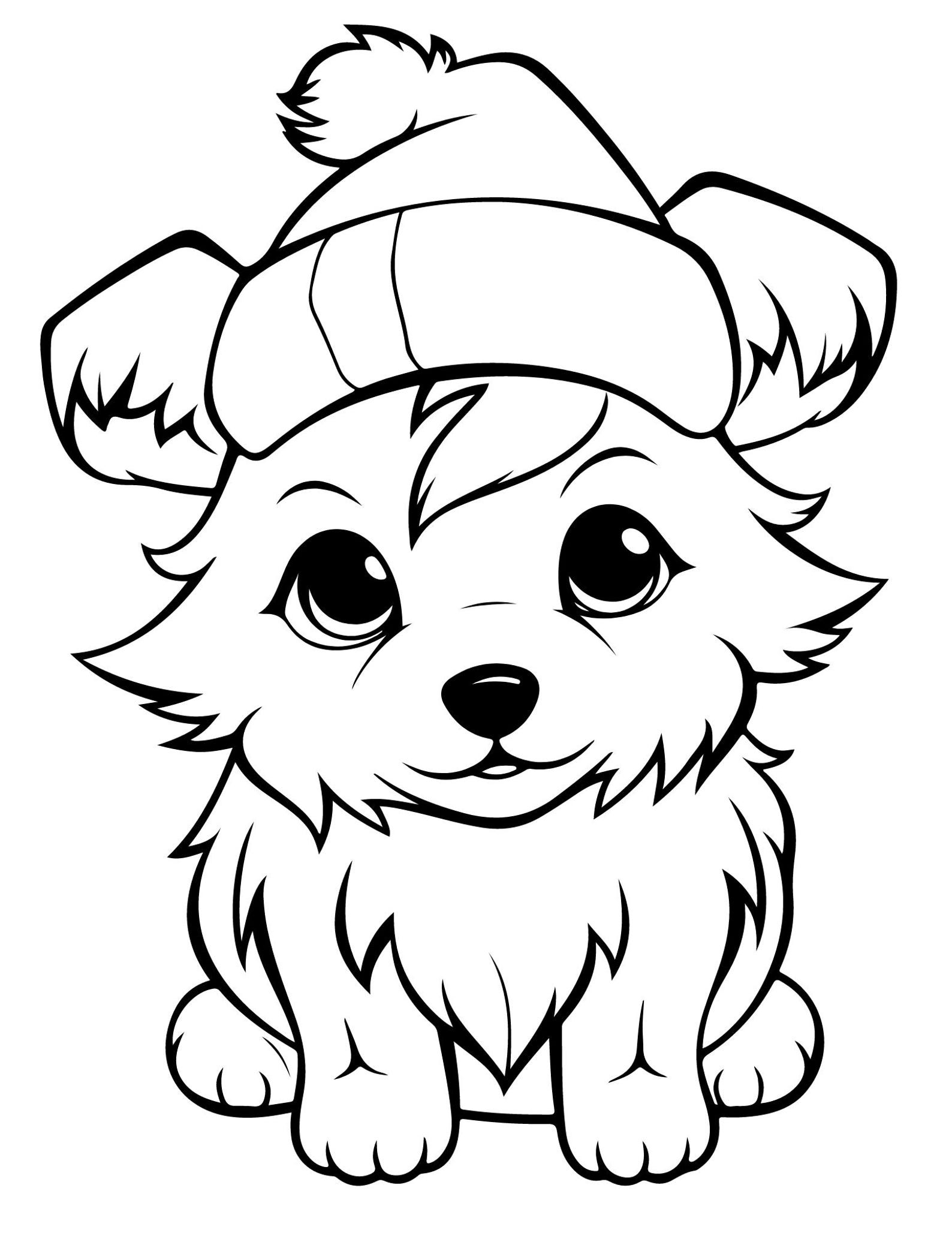 Winter Pup Coloring Page for All Ages - Etsy
