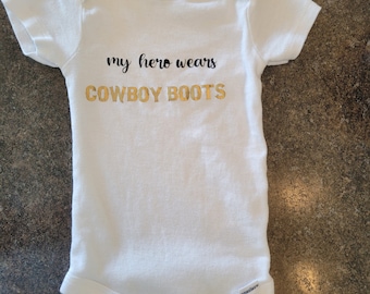 My Hero Wears Cowboy Boots - Etsy