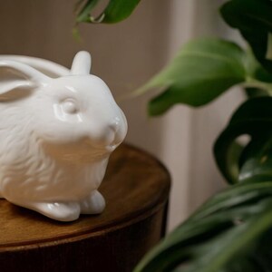 Planter for Woodland Nursery White Bunny Planter Ceramic Rabbit Easter ...