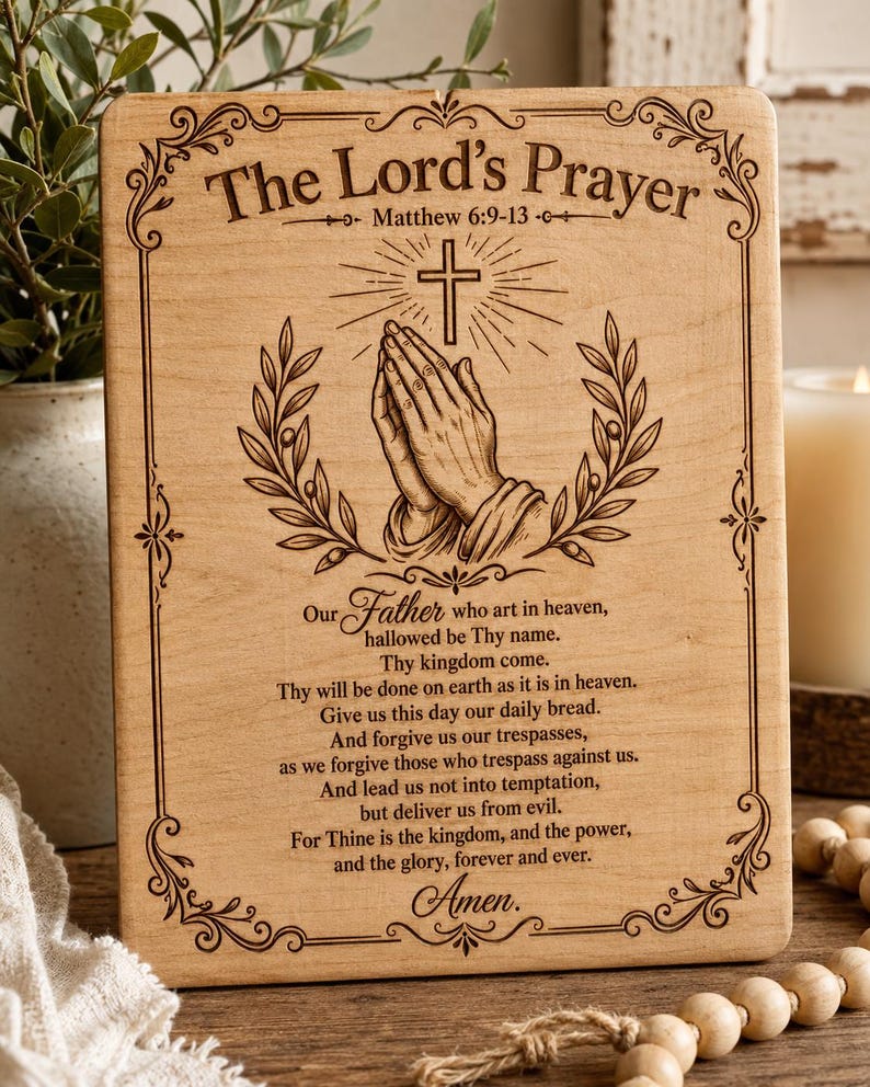 Lord's Prayer SVG PNG | Matthew 6:9-13 Christian Engraving File ...