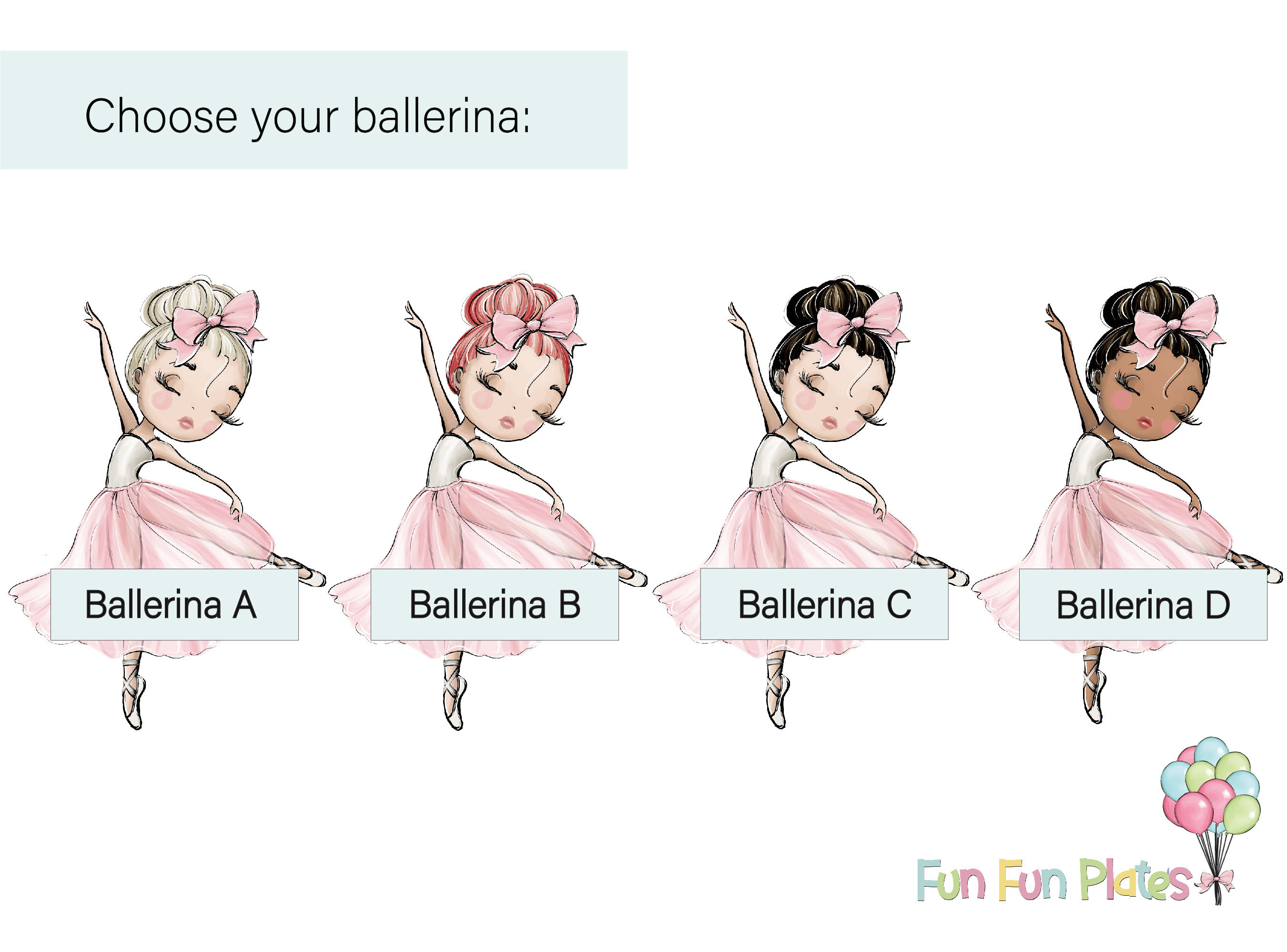 Dancing Ballerina Personalized Dinnerware Set | Ballet Birthday Gift ...