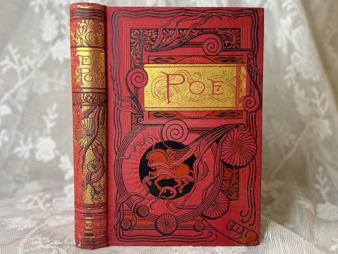 Edgar Allan Poe Poems, Rare Antique Book 1880s, Macabre Gothic Tales ...