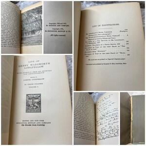 1891 Life of Henry Wadsworth Longfellow, Rare Antique Books, Complete ...