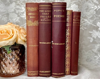 Antique Book Stack, Set of 2 Rare Antique Books, Canterbury Poets ...