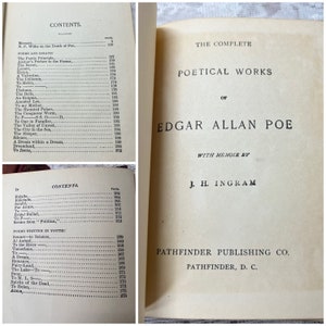 Edgar Allan Poe Poems, Rare Antique Book 1890s, Macabre Gothic Tales ...