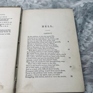 Dante Alighieri Vision or Hell, Purgatory, and Paradise, Rare Antique Book 1881, Henry Francis ...