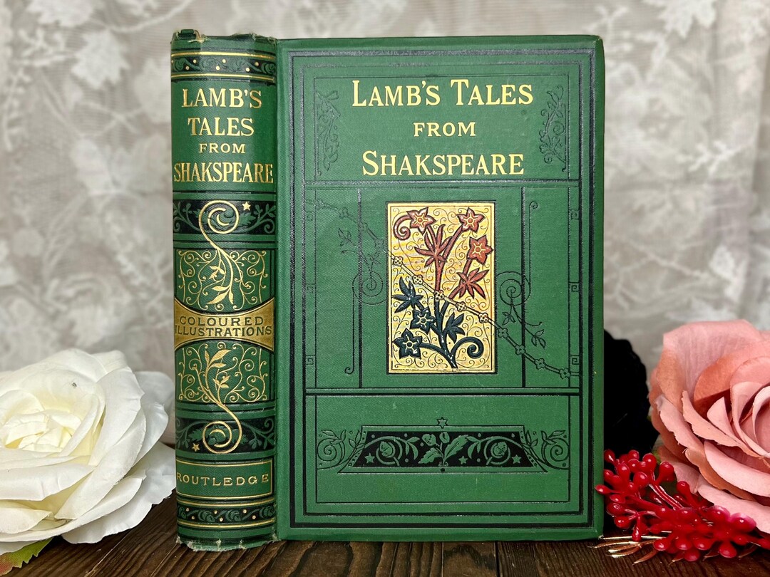 Tales From Shakespeare, Colored Illustrations, Rare Antique Book, Green ...