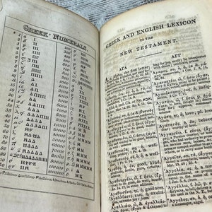 1846 New Testament and Polymicrian Greek Lexicon, Rare Antique ...