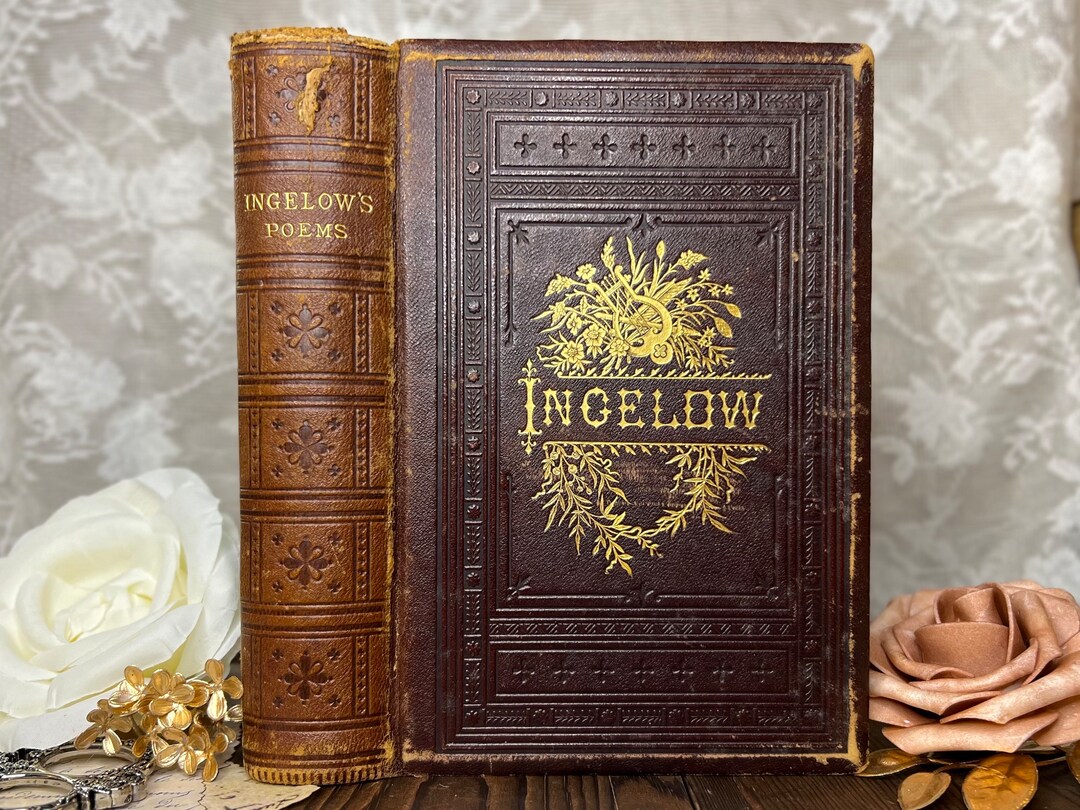 Antique 1880s Jean Ingelow Poetry Book, Morocco Leather Binding - Etsy