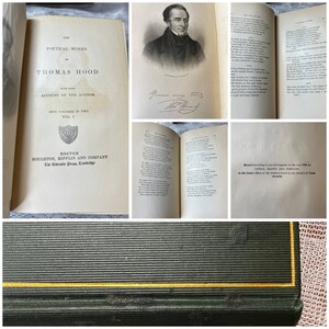 Poetical Works of Thomas Hood 1870s, Rare Antique Books 1800s, Complete ...
