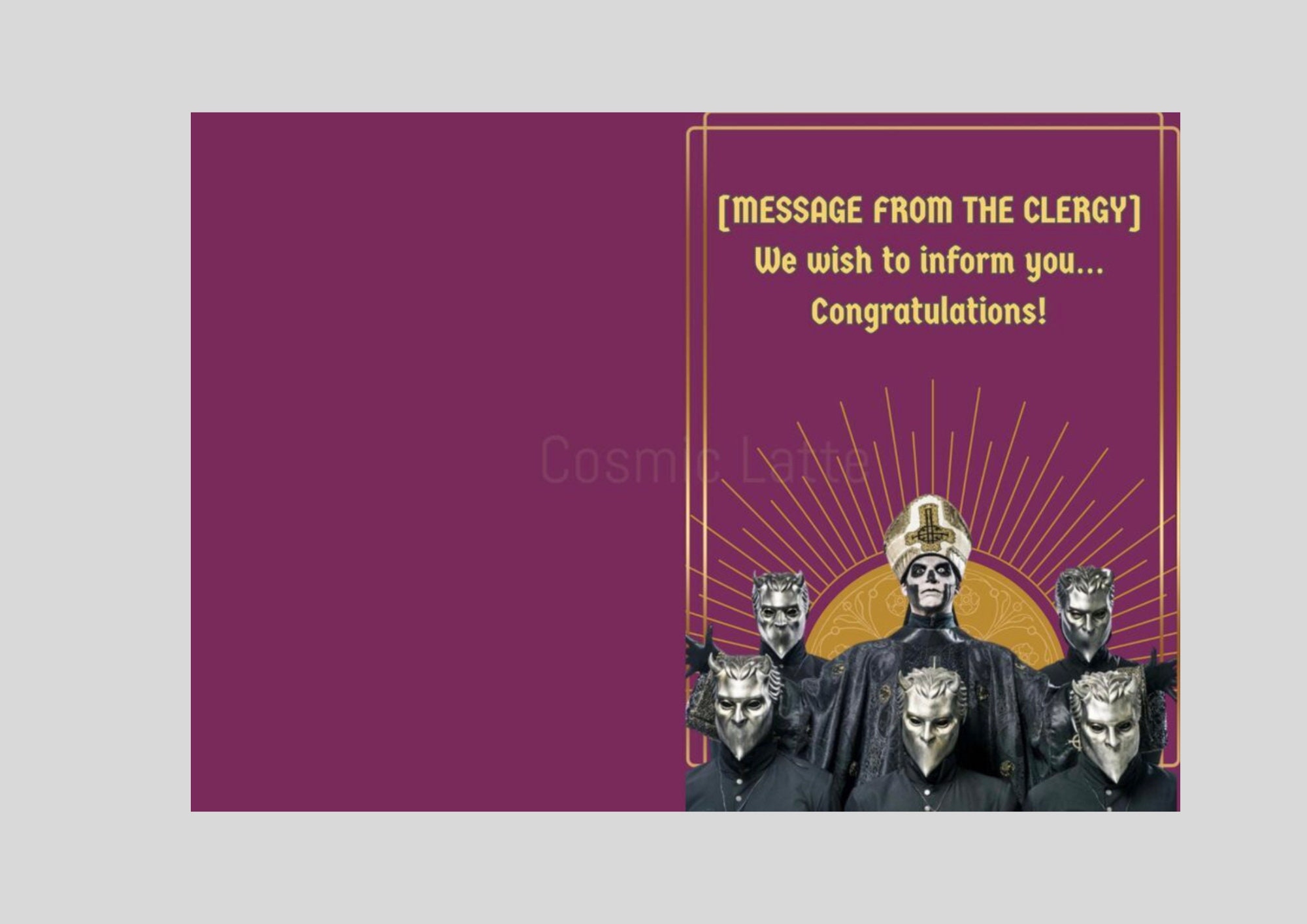 Ghost Band Birthday Card Christmas Anniversary New House Home Good Luck ...