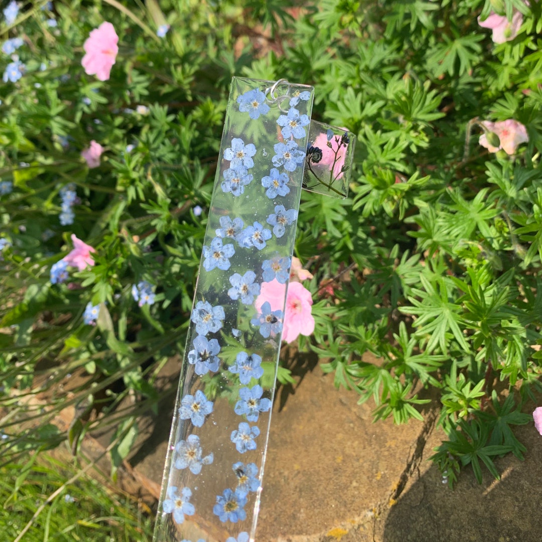 Forget Me Not Resin Bookmark / Pressed Dried Flower Floral - Etsy