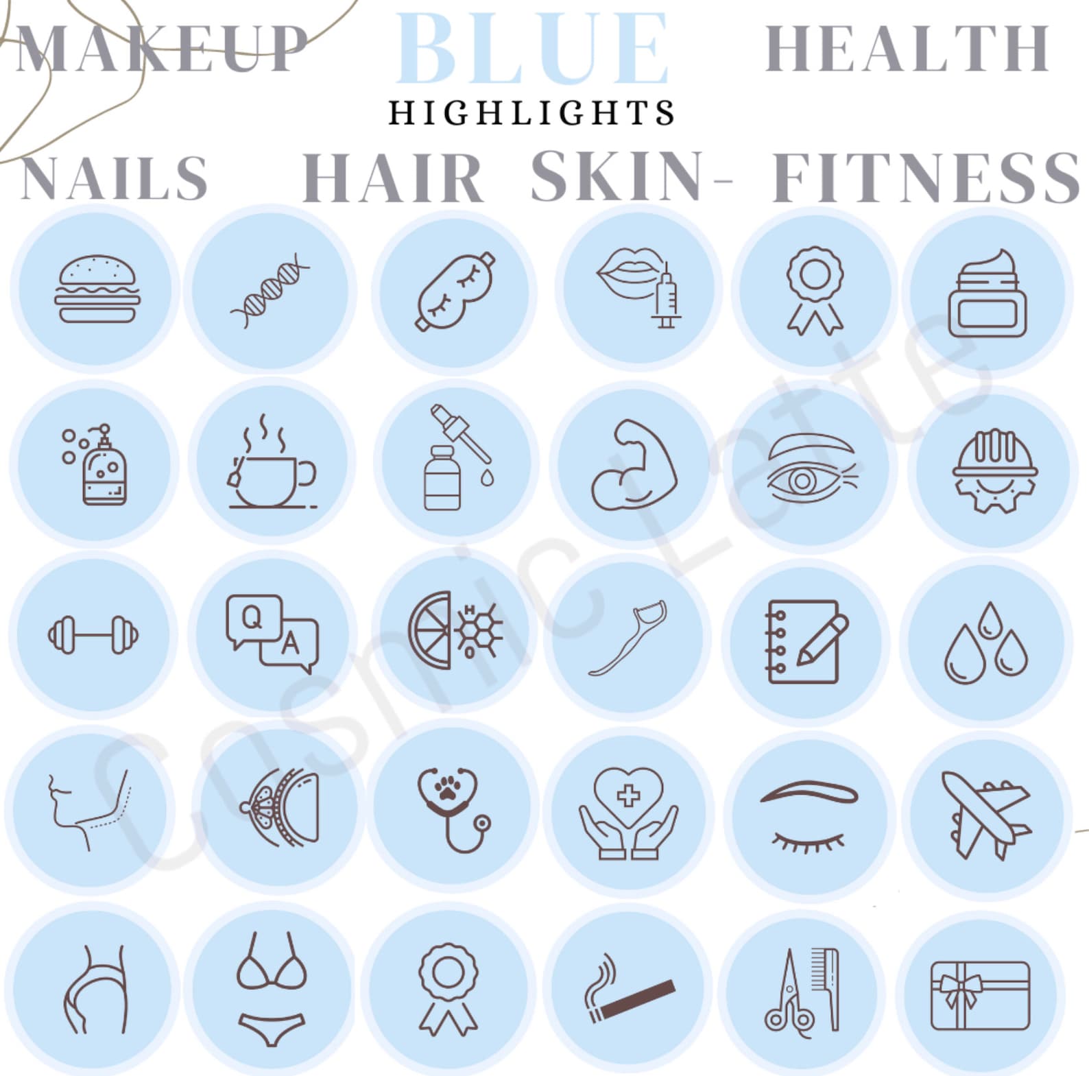 200 BLUE Instagram Highlight Covers Business Lifestyle Mental Health ...