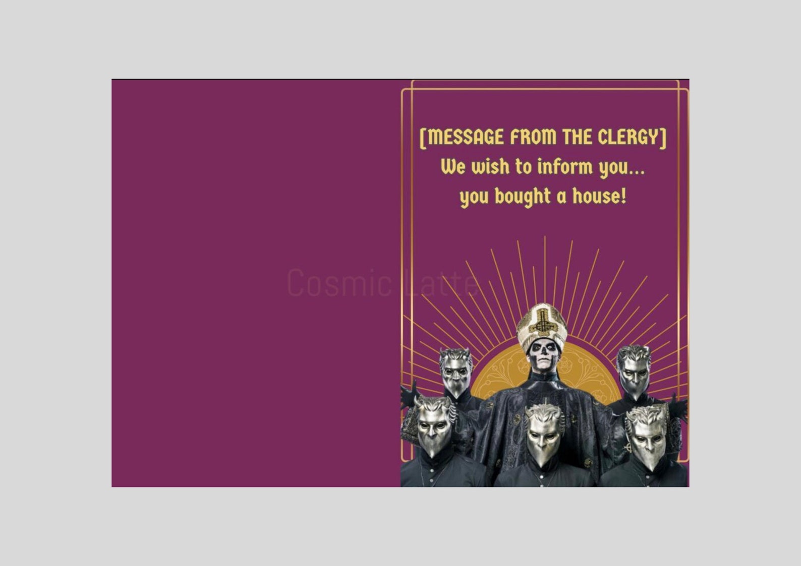 Ghost Band Birthday Card Christmas Anniversary New House Home Good Luck ...
