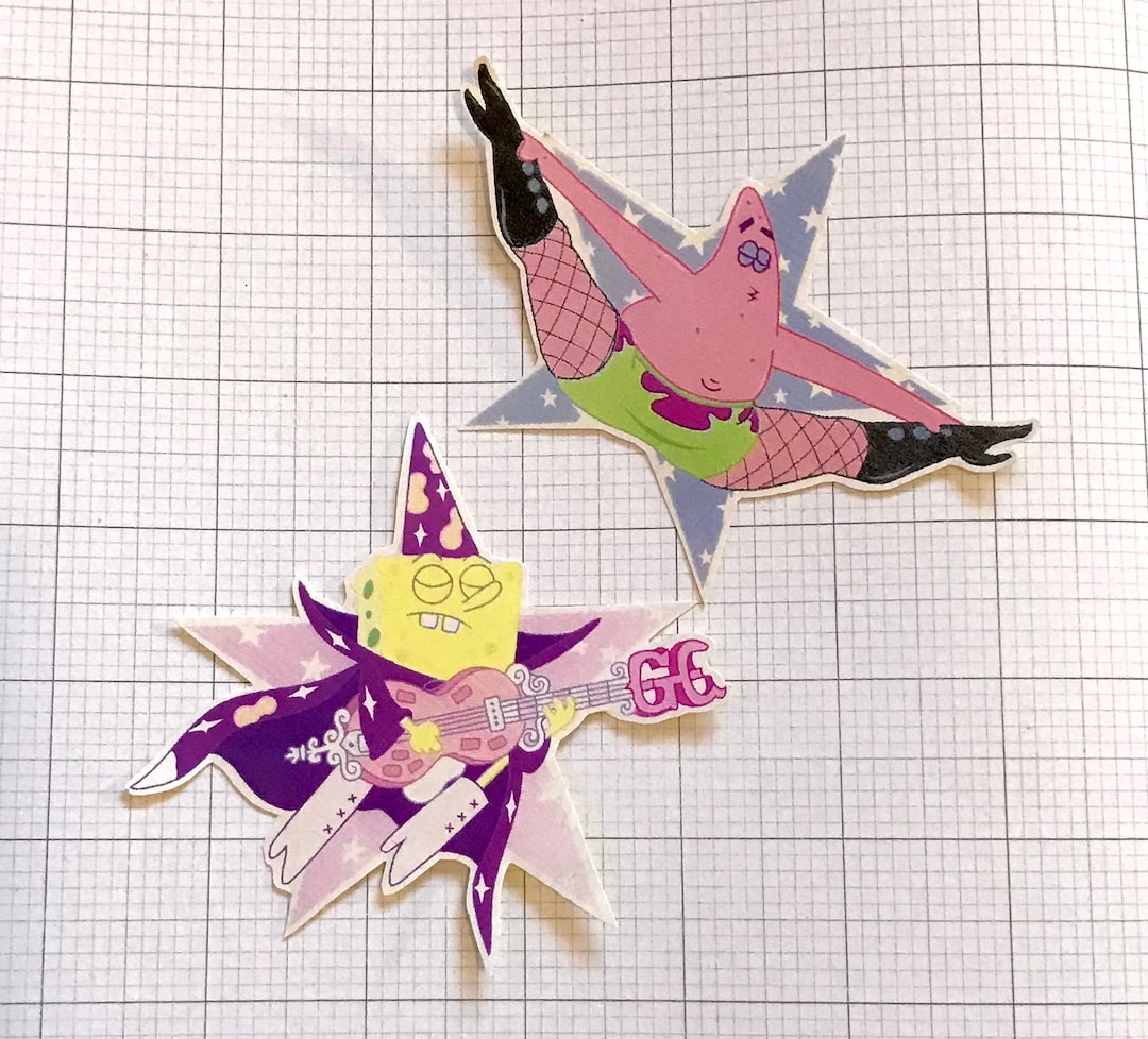 Spongebob and Patrick Goofy Goober Rock Sticker Set / Glossy - Etsy