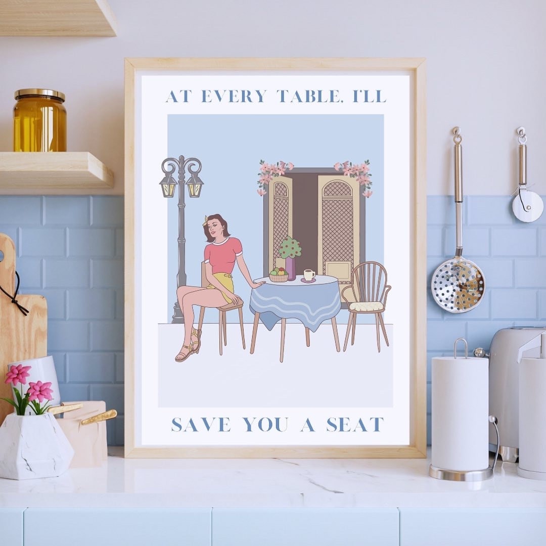 At Every Table Ill Save You A Seat / Wall Art for Kitchen Dining Room ...