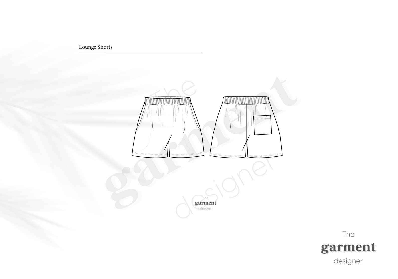 Sweat Shorts Tech Pack, Fashion Flat Template, Adobe Illustrator ...