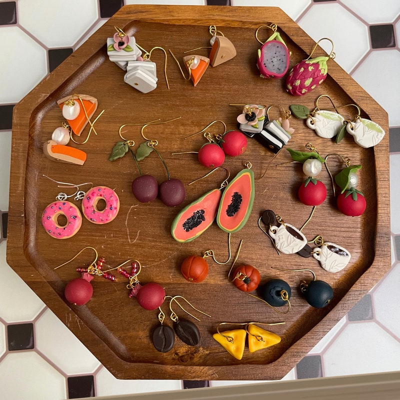 Clay Earrings Food - Etsy