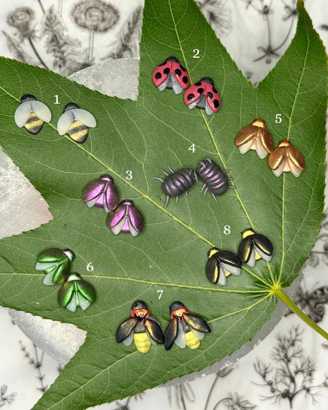 Handmade Bug Studs: Stainless Steel Earrings - Etsy