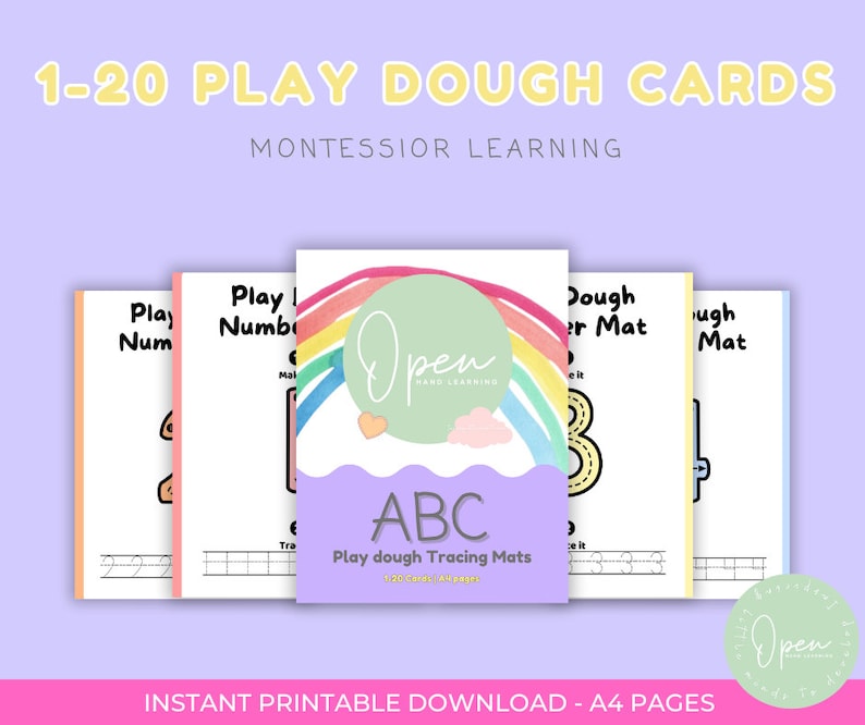 Montessori Play Dough 1-20 Worksheet: Hands-on Learning for Toddlers ...