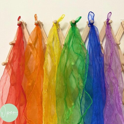Sensory Scarves 70 X 70 Cm Play Silks Rainbow Scarfs Set - Etsy