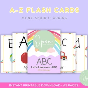 A-Z Flash Cards | Preschool Montessori Learning - Etsy