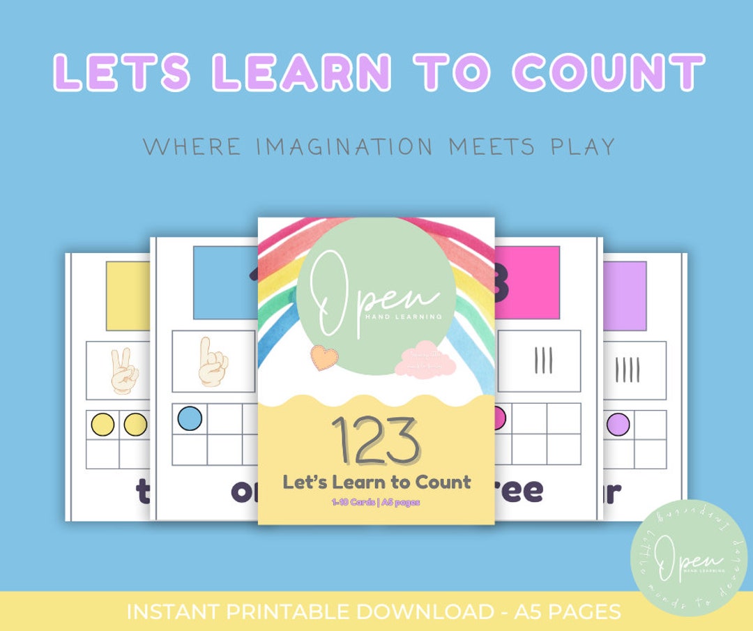 123 Flash Cards | A5 Pages for Early Learning - Etsy