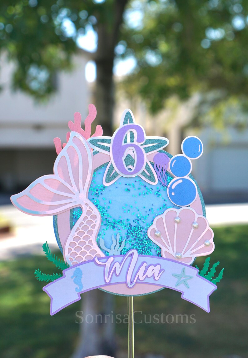 Mermaid Birthday Cake Topper - Etsy