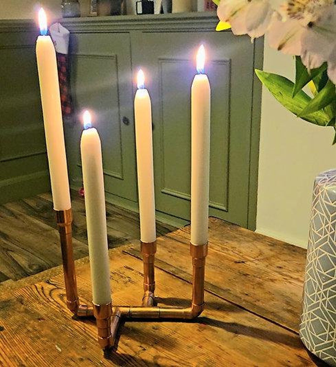Copper Pipe Candle Holder - Etsy
