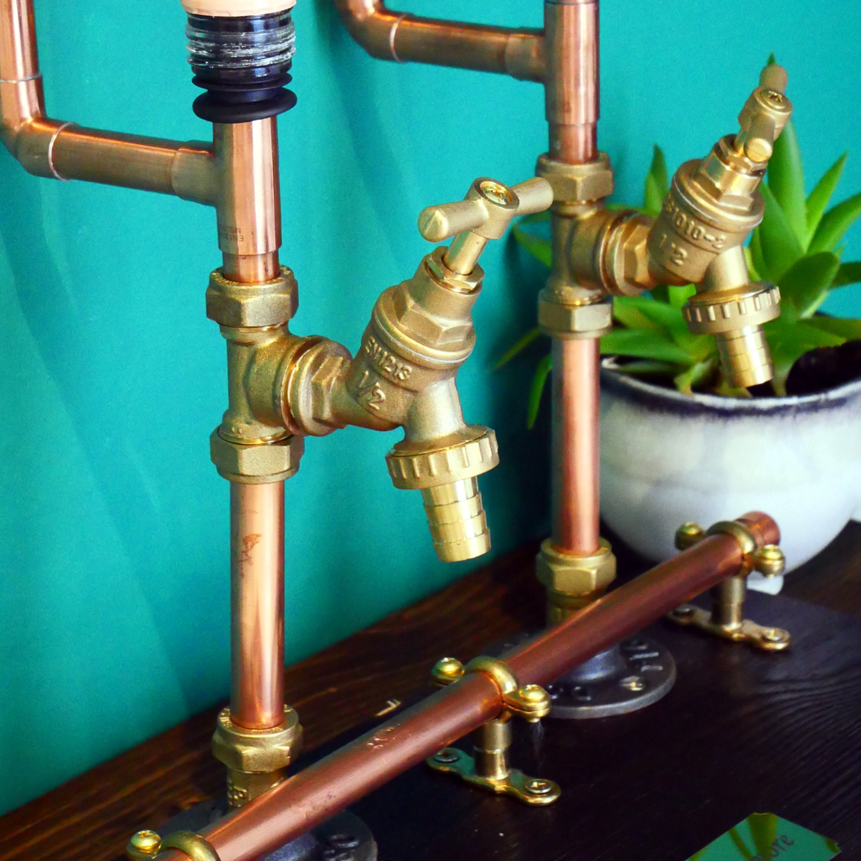 Personalisable, Double Copper Pipe Drink Dispenser - Etsy