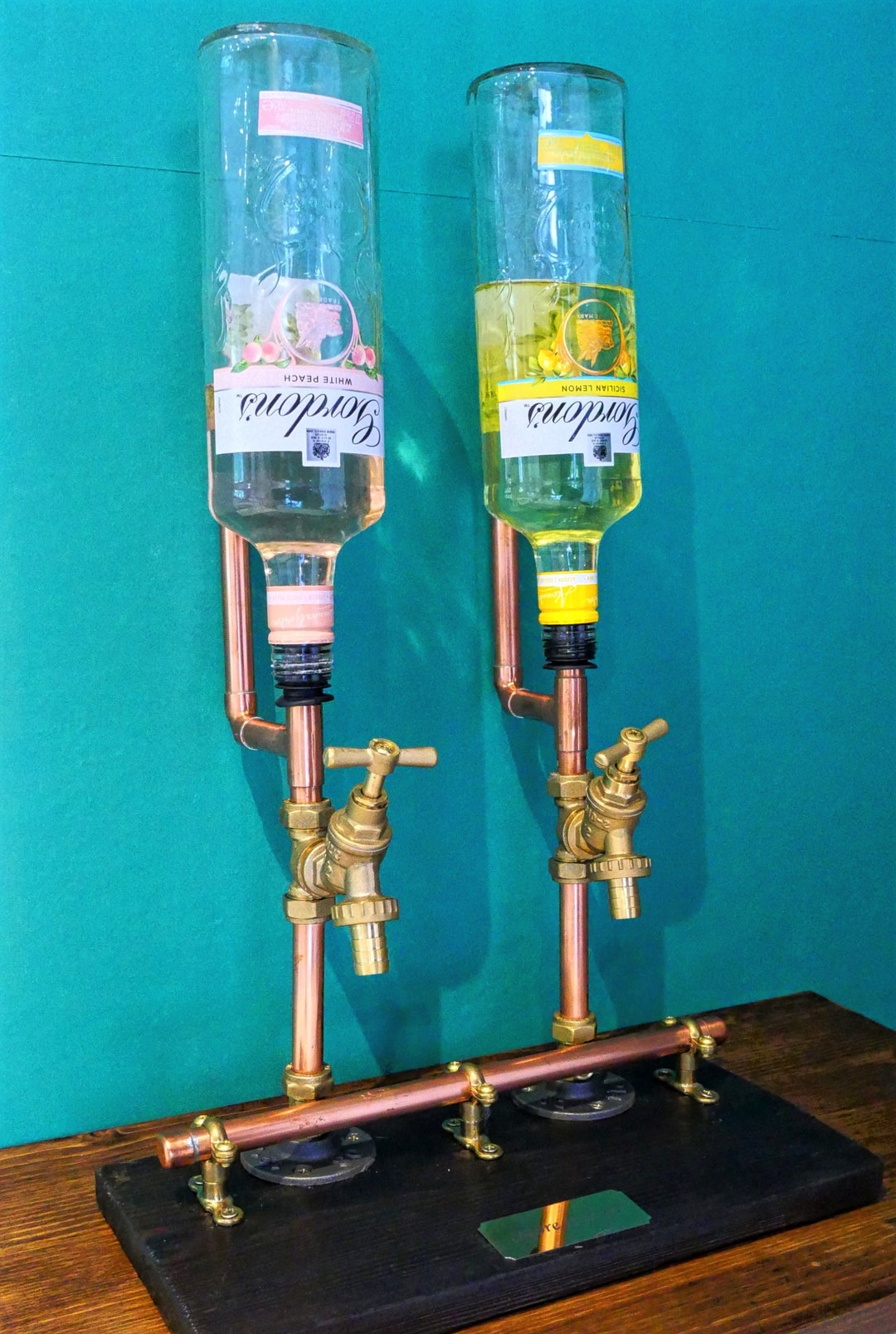 Personalisable, Double Copper Pipe Drink Dispenser - Etsy