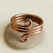 Handmade Pure Copper Spiral Ring, Boho Wrap Band, Rustic Healing Unisex ...
