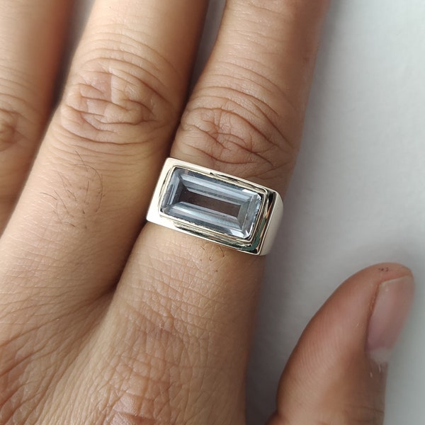 Clear Stone Ring - Etsy