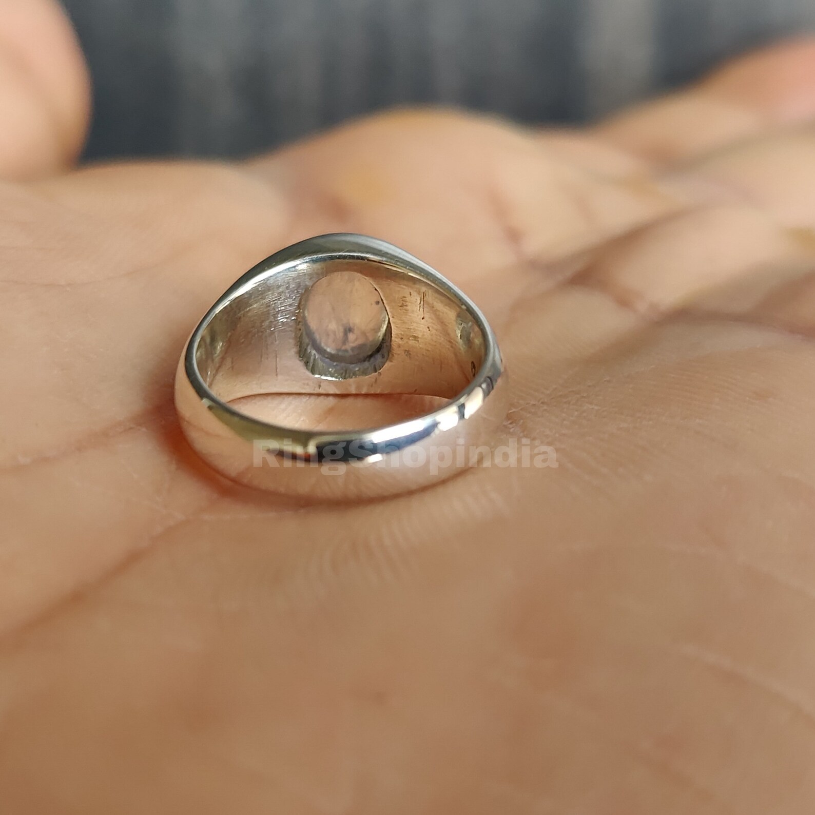 Signet 6X8 MM Rainbow Moonstone Oval Shape Ring, 925 Solid Sterling Silver Jewelry, Statement ...