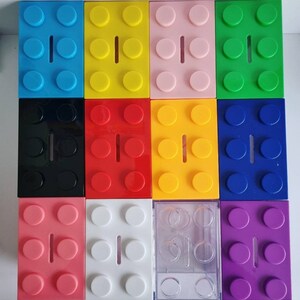 Coloured Stackable Lego Money Box Piggy Bank Coin Collection Box ...