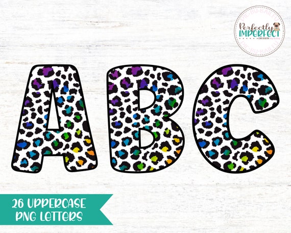 Colorful Leopard Print Uppercase Letters A-Z Instant Download - Etsy