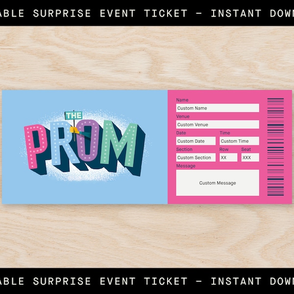 Printable Prom Ticket - Etsy