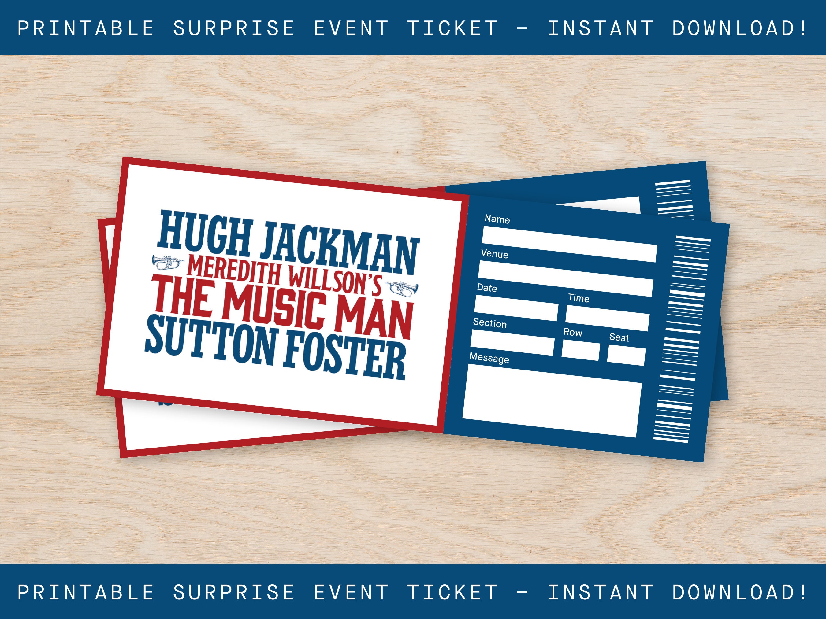 Printable the Music Man Broadway Ticket Surprise, Musical Collectible ...