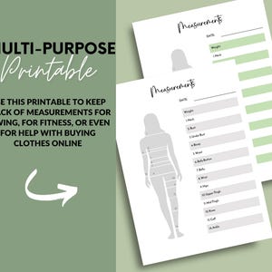 Common Body Measurements Printable PDF - Great for Fitness, Sewing ...
