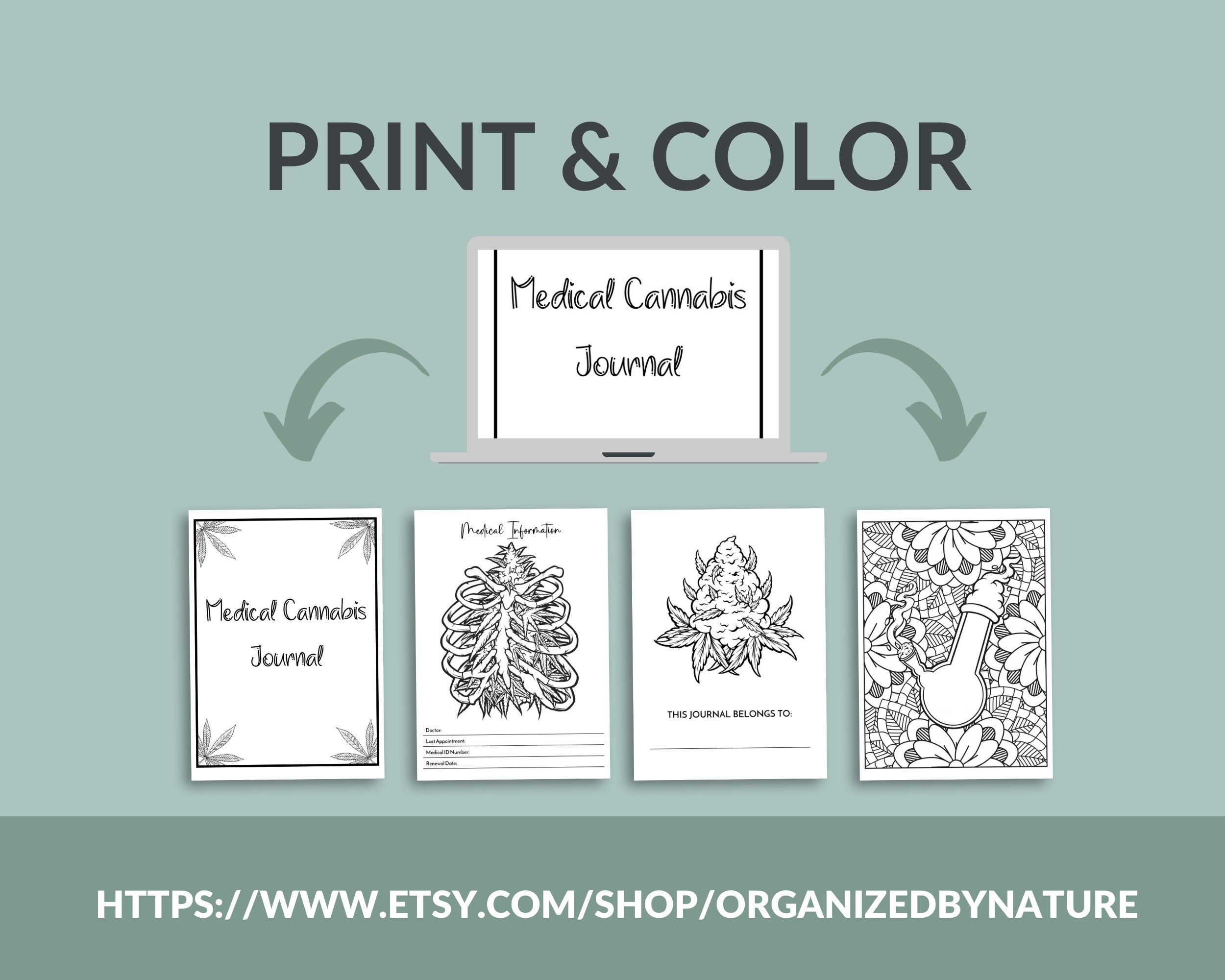 Cannabis Journal Printable Version ONLY - Coloring - Marijuana Strains ...