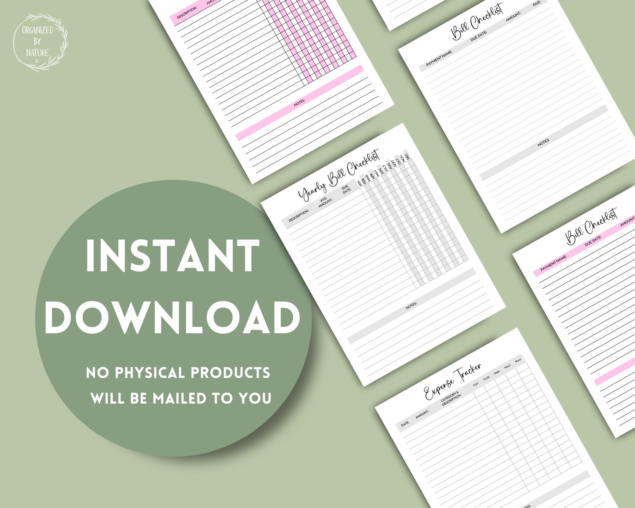 Simple Bill and Expense Tracker Printable PDF - Expense Tracker ...