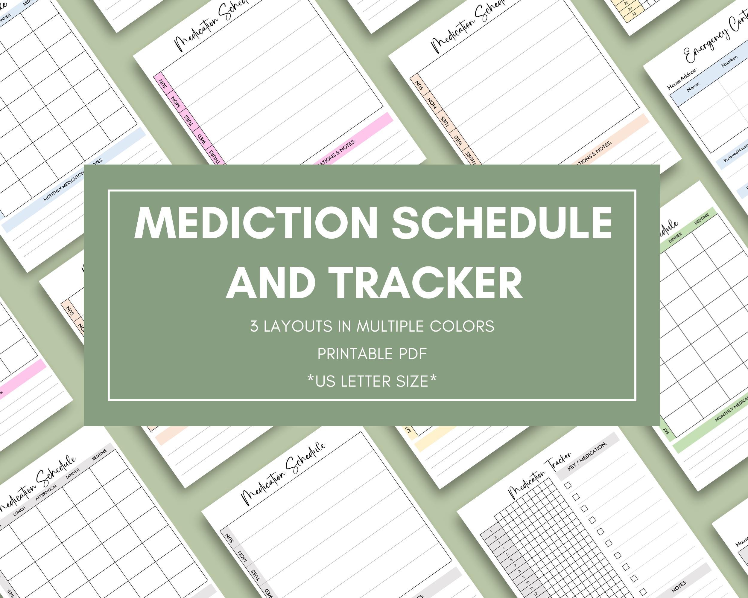 Printable Medication Schedule & Tracker PDF - Medication Tracker ...
