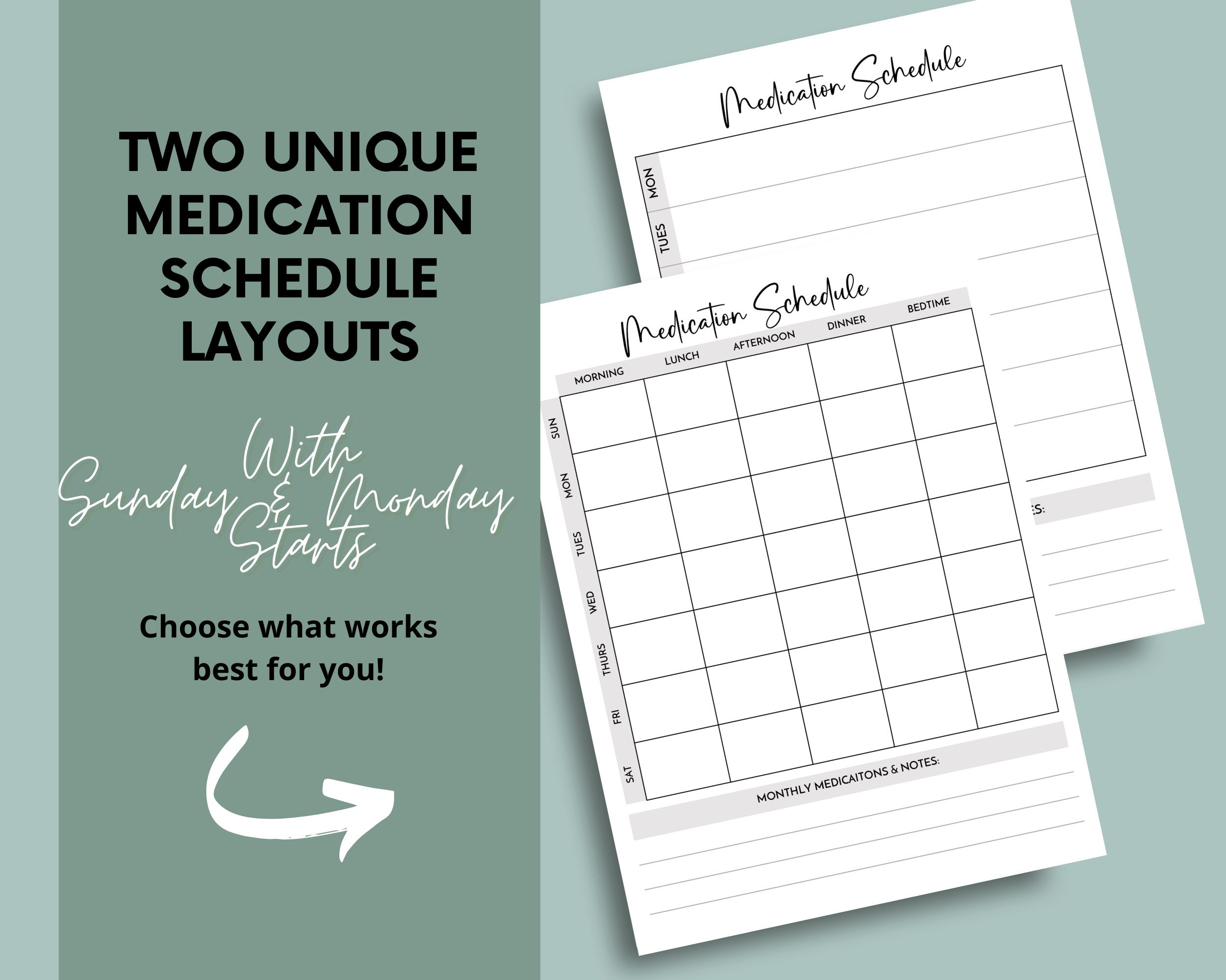 Printable Medication Schedule & Tracker PDF Medication Tracker Weekly ...