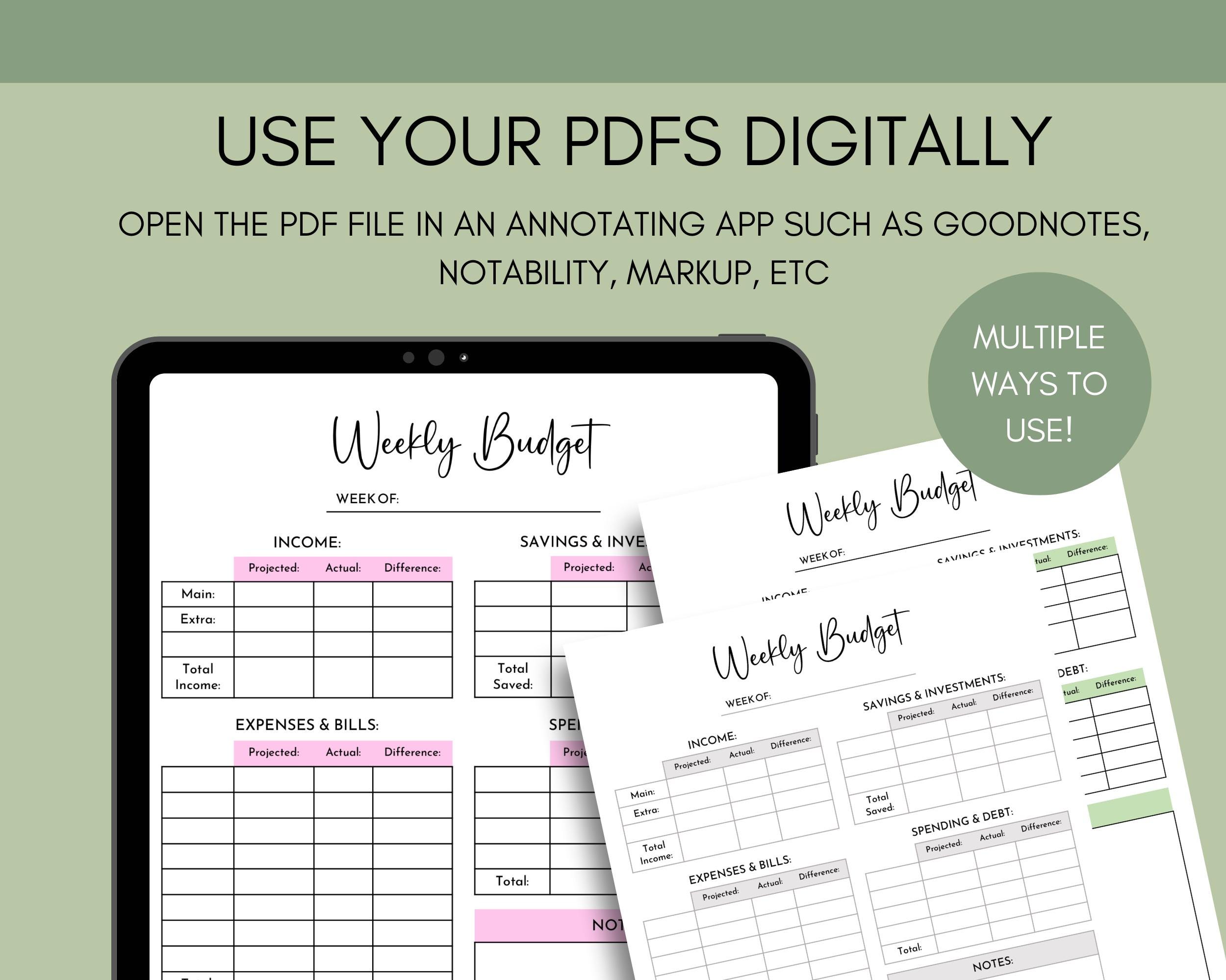 Mini Budget Planner Bundle Printable PDF - Weekly - Biweekly ...