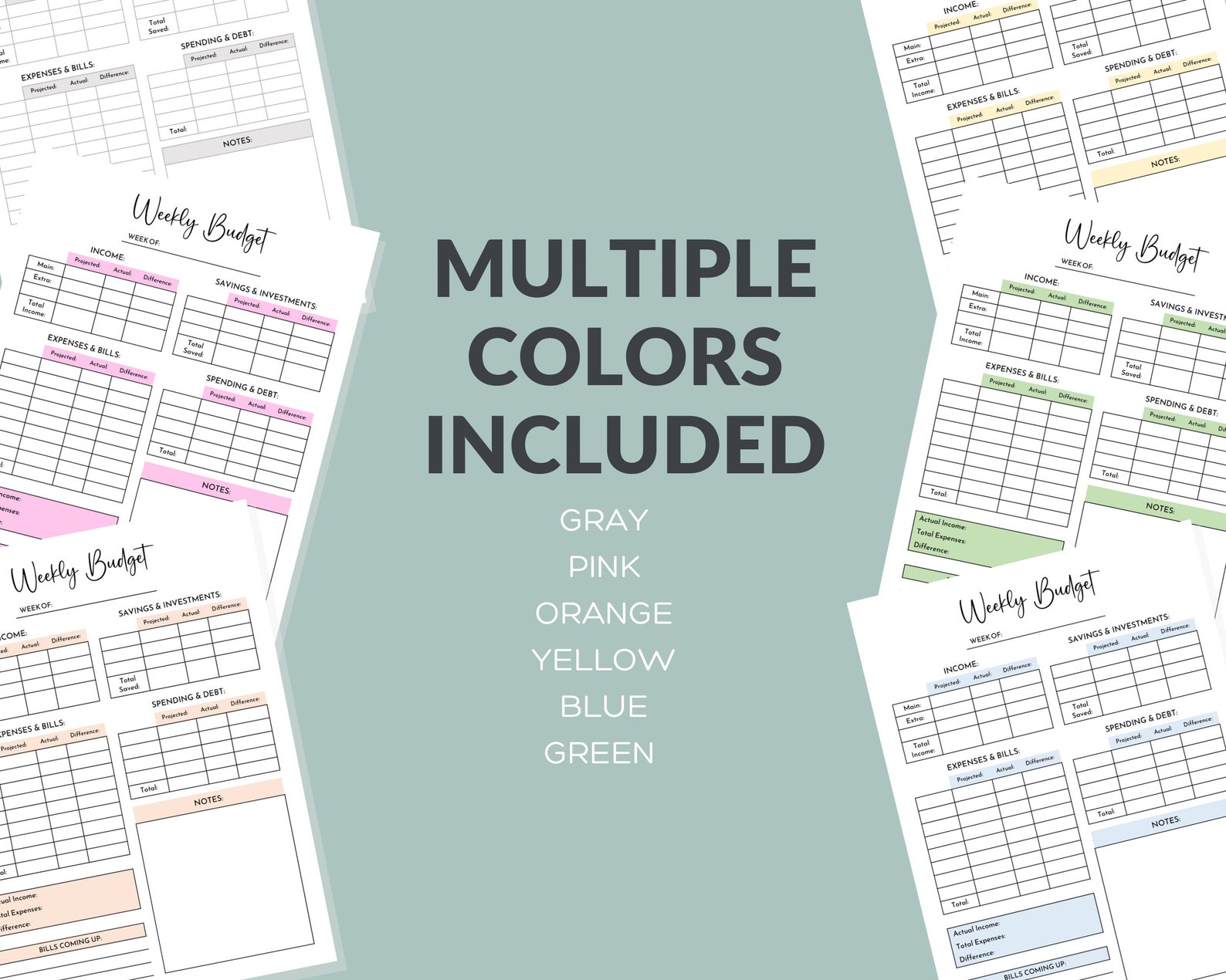 Mini Budget Planner Bundle Printable PDF - Weekly - Biweekly ...