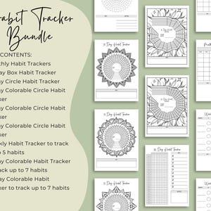 Habit Trackers Printable PDF Bundle - Weekly and Monthly - Circle Habit ...