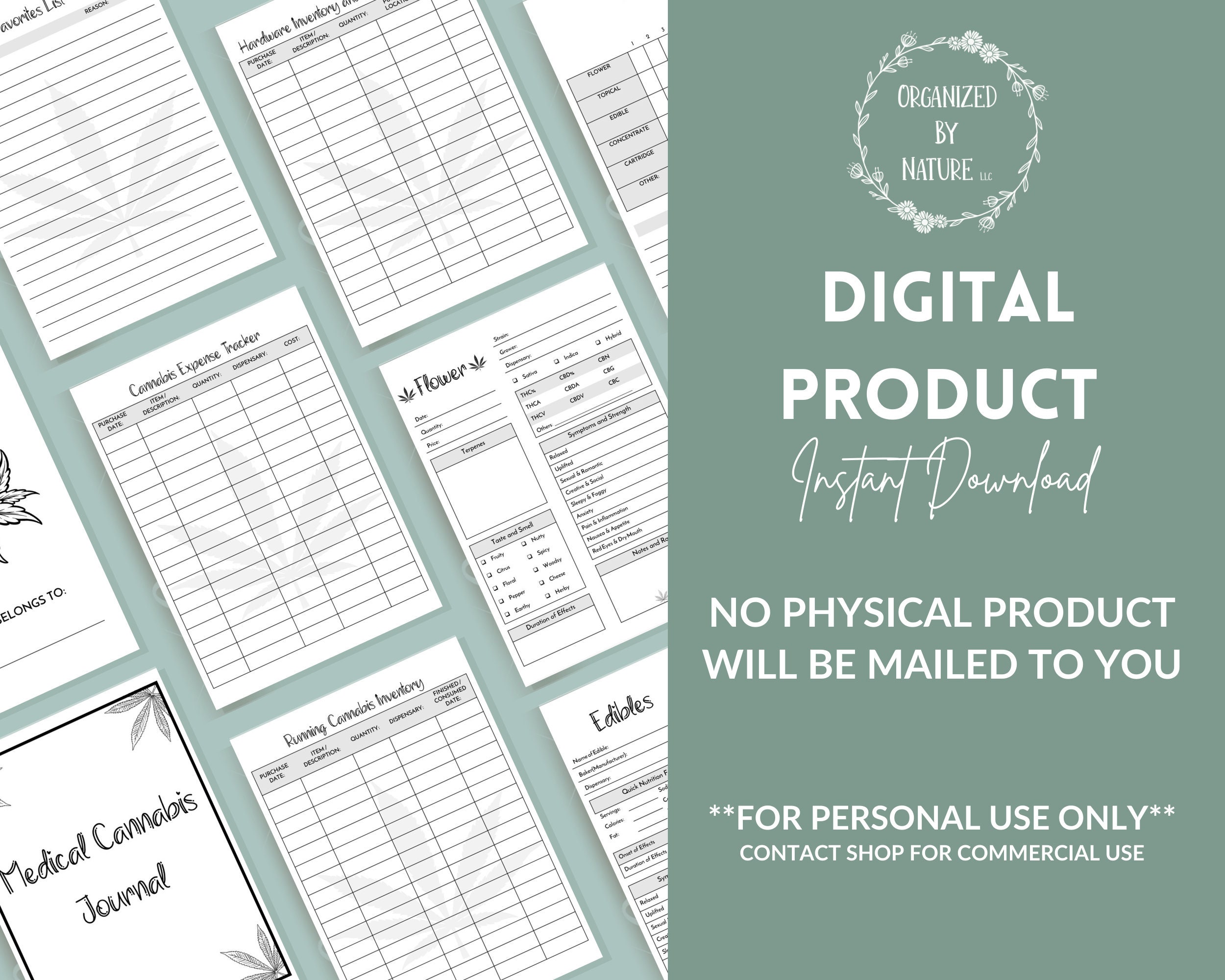 Cannabis Journal Printable Version ONLY - Coloring - Marijuana Strains ...