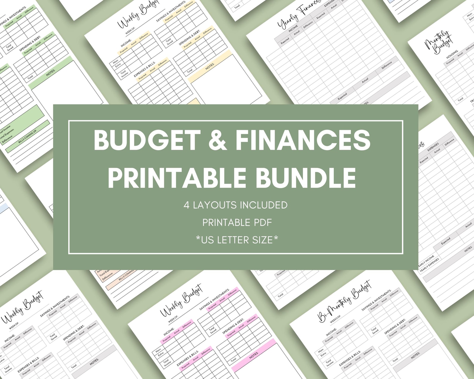 Mini Budget Planner Bundle Printable PDF - Weekly - Biweekly ...