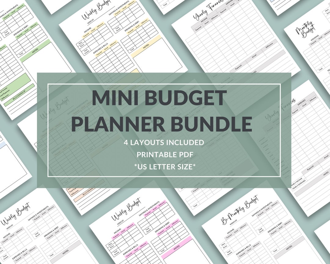 Mini Budget Planner Bundle Printable PDF - Weekly - Biweekly ...