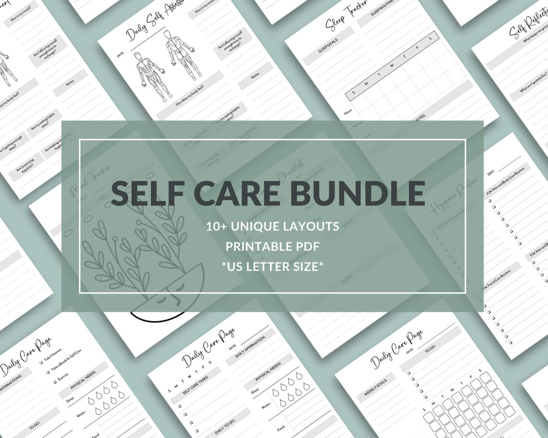Self Care Printable Bundle PDF - Sleep Tracker - Journal - Daily Care ...